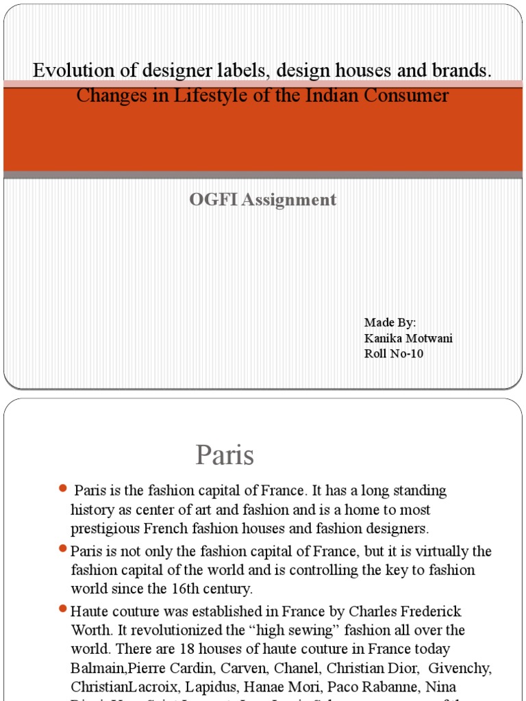 Evolution of Designer Labels, Design Houses and Brands. Changes in ...