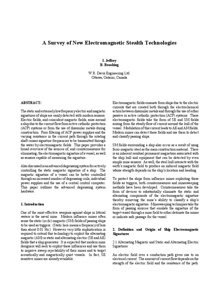 An Overview of Ship Electromagnetic Signatures and Advanced ...