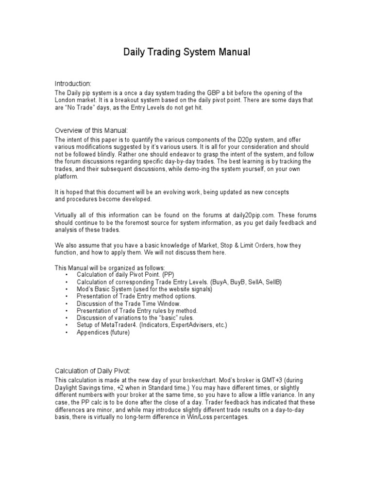Daily Pip System | PDF | Internet Forum | Prices