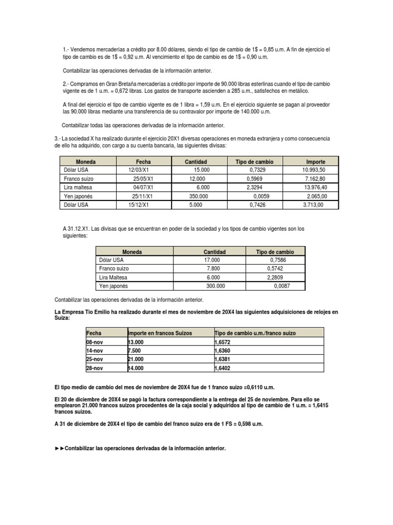 Ejemplos NIC 21 | PDF | Franco suizo | Tipo de cambio