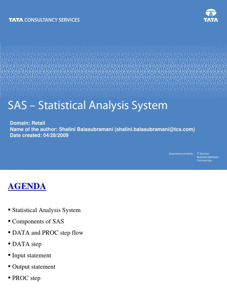 SAS - Statistical Analysis System | PDF | Sas (Software) | Digital Technology