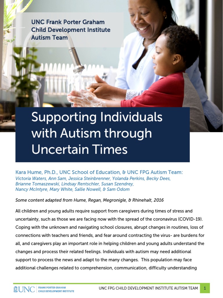 Supporting Individuals With Autism Through Uncertain Times | PDF ...