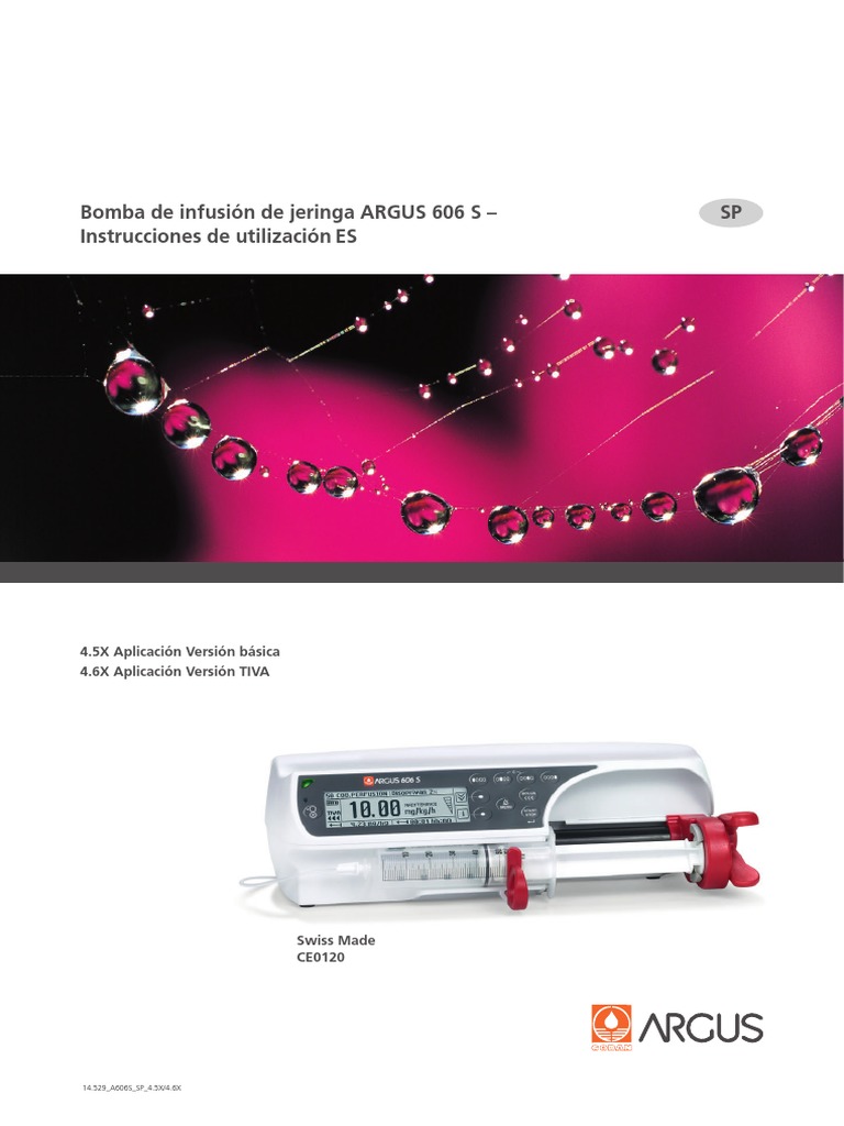 Manual de Usuario Argus 606s | PDF | Bomba | Medicamentos con receta