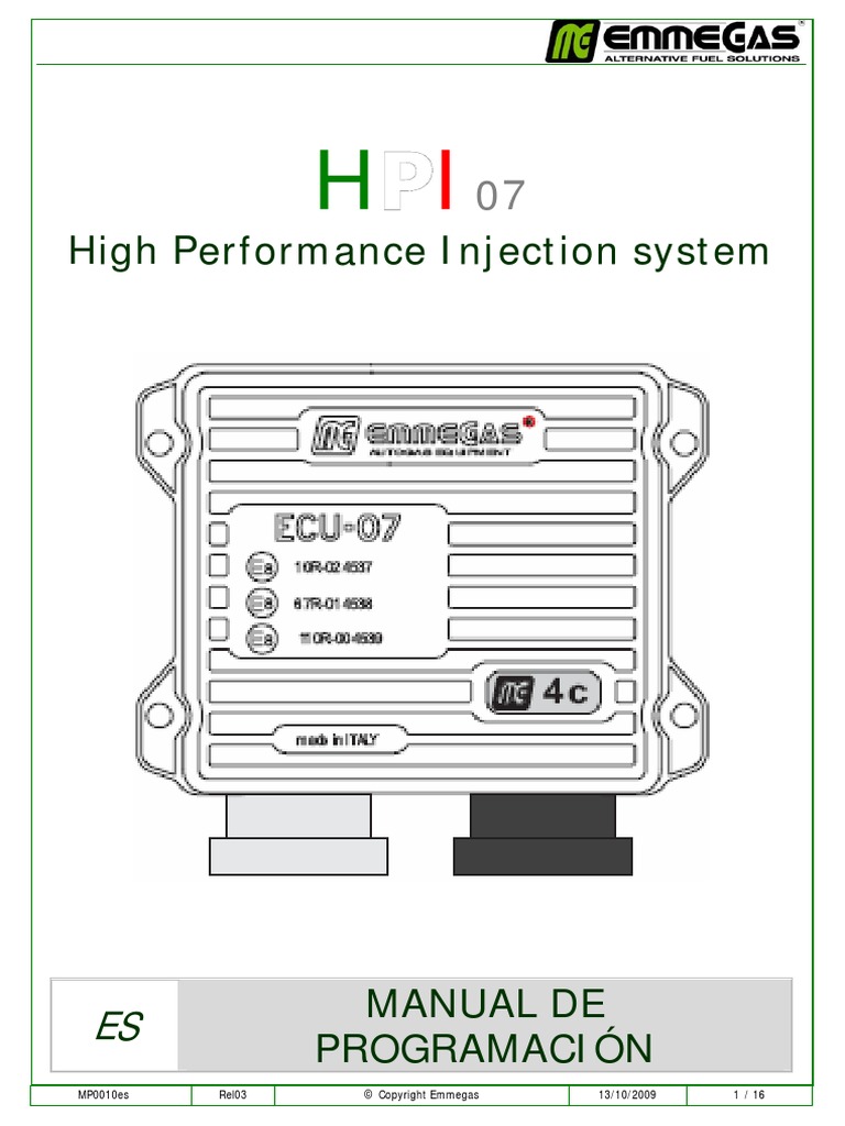 MP0010 Manual Progr ECU07 Rev03 Es PDF | PDF | Sensor | Acelerador