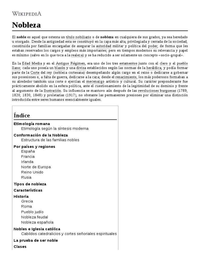 Nobleza Pdf Nobleza Agitación