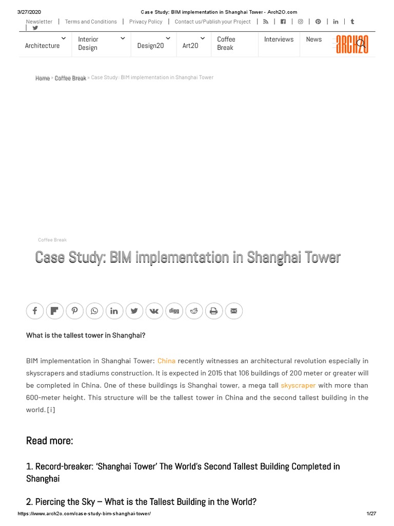 Case Study - BIM Implementation in Shanghai Tower PDF | PDF | Building ...