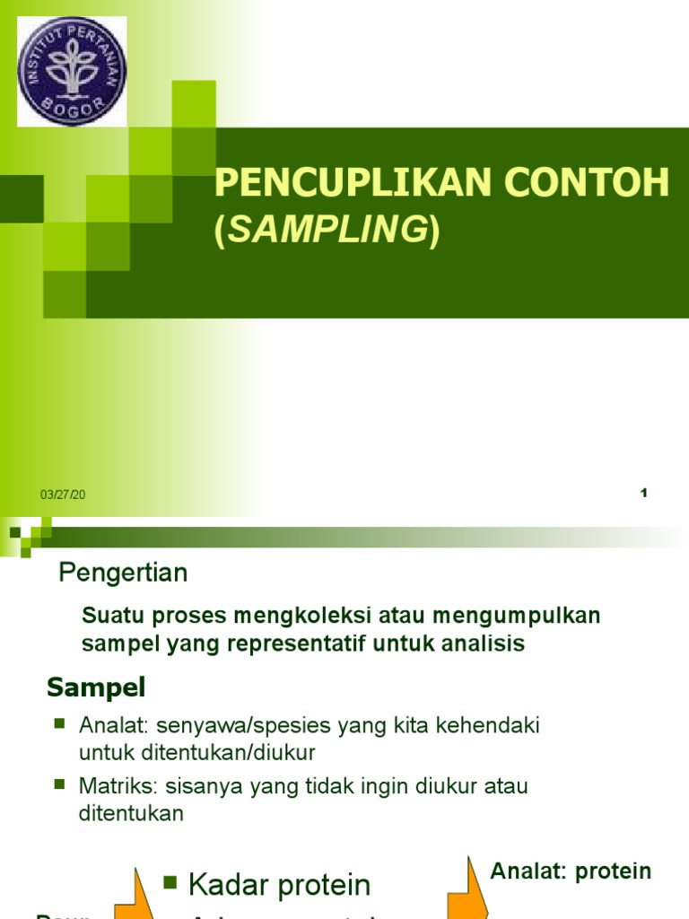 PENGAMBILAN CONTOH (SAMPLING) (Autosaved) | PDF
