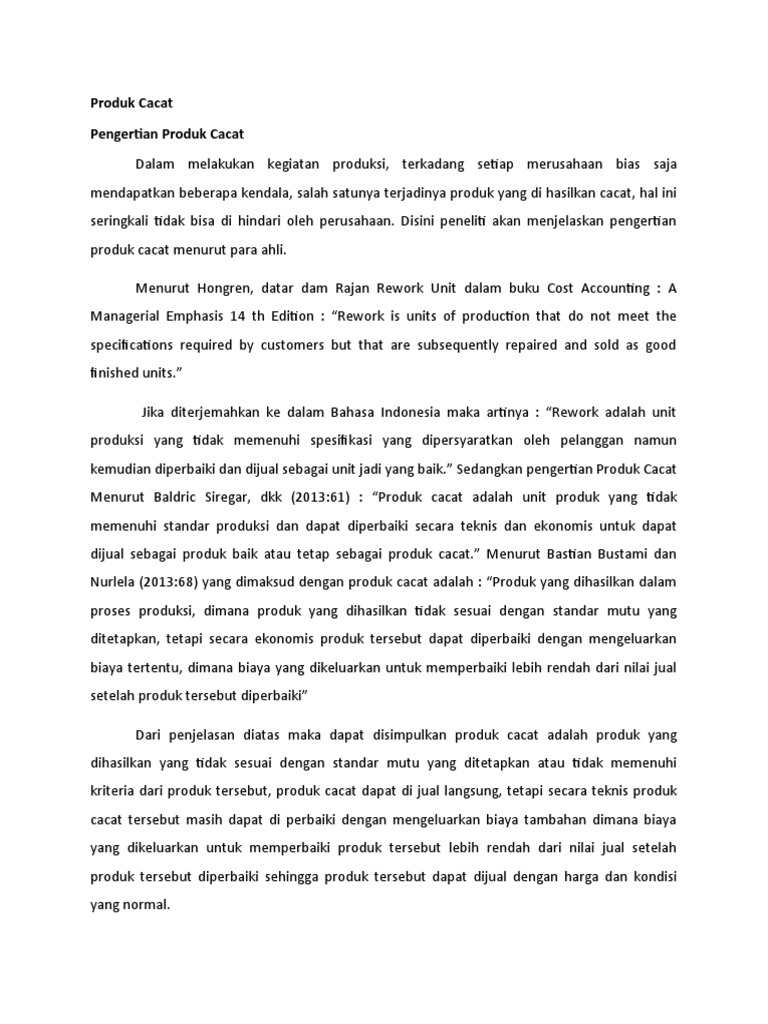 Produk Cacat | PDF