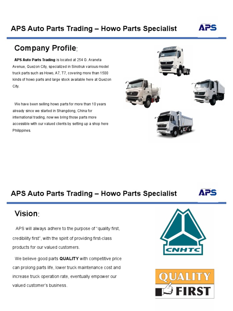 Company Profile - Aps Auto Parts Trading | PDF