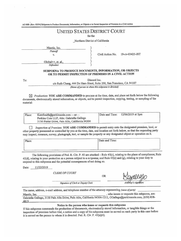 Discord Subpoena-1 | PDF