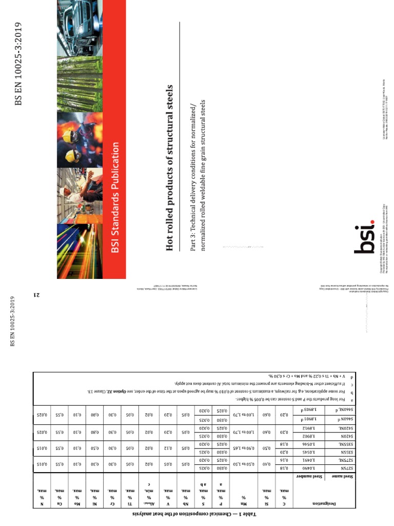 BS EN 10025-3 2019 Extract - S355 NL PDF | PDF
