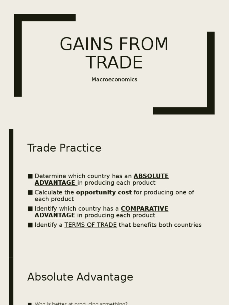 Gains From Trade | PDF | Comparative Advantage | Economics