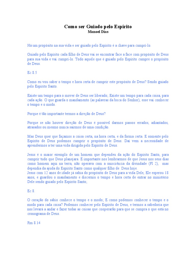 Como Ser Guiado pelo Espírito: Entendendo a Importância de Deixar-se Conduzir Pela Voz Interior ...