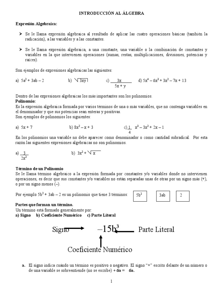 Introducción Al Álgebra | PDF | División (Matemáticas) | Números