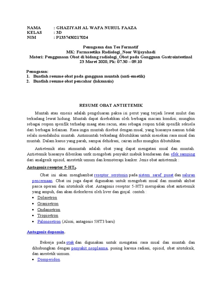 Obat Anti-Emetik dan Pencahar | PDF