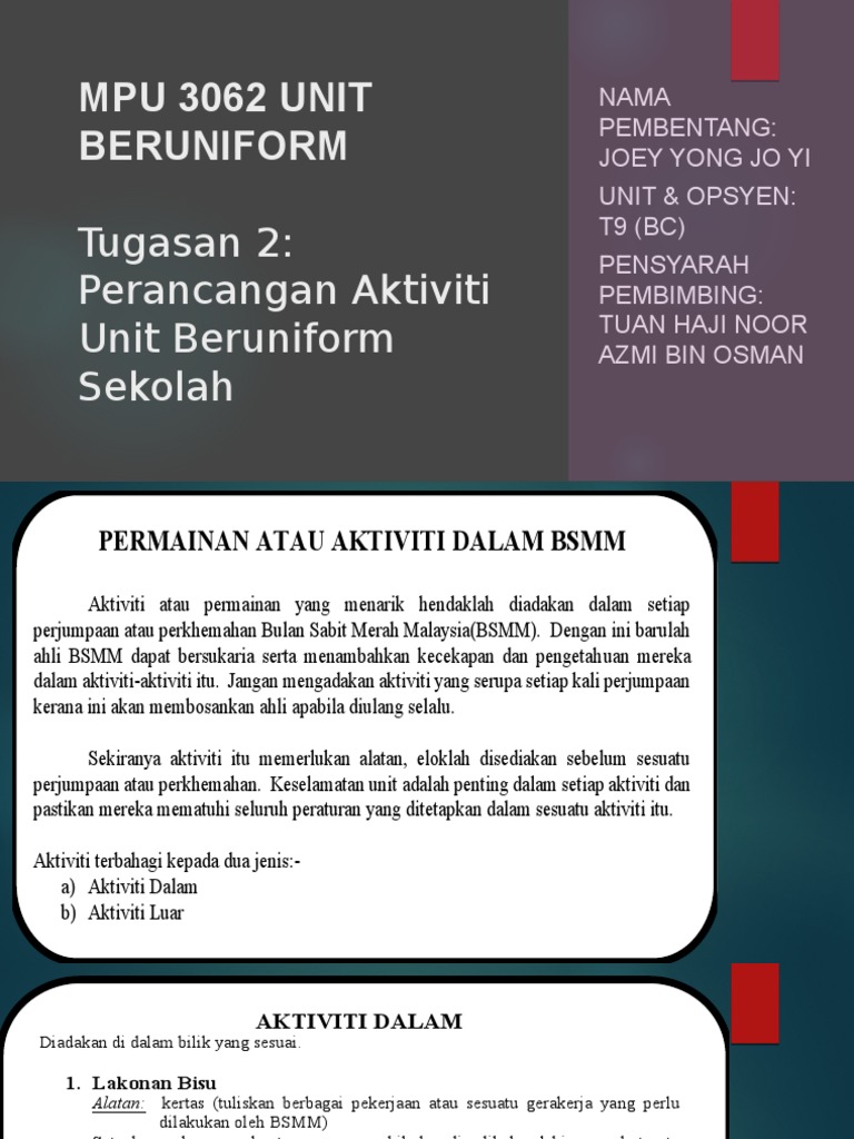 Tugasan 2 Perancangan Aktiviti | PDF
