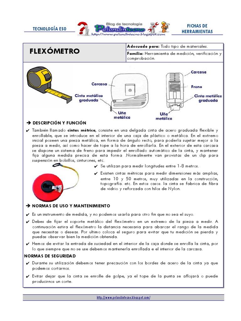 Uso y características del flexómetro | PDF | Herramientas | Equipo