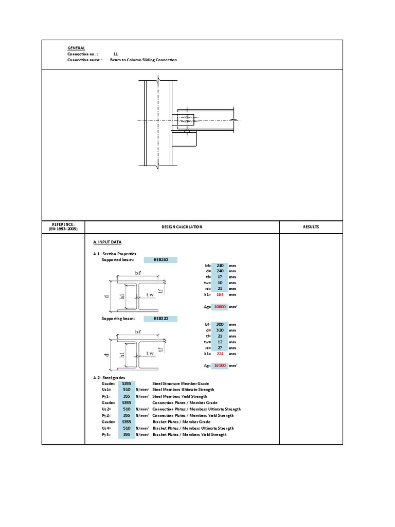Beam Splice Connection With End Plate Calculation | PDF | Screw | Beam (Structure)