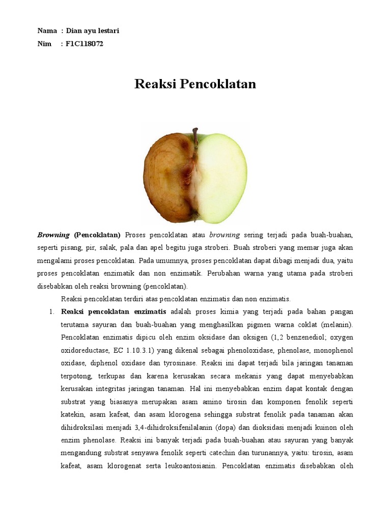 Proses Pencoklatan Enzimatis dan Non Enzimatis | PDF