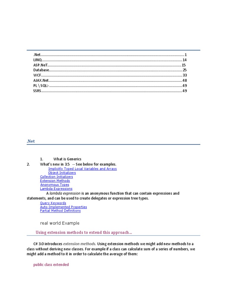 Dot Net Questions Latest Pdf Language Integrated Query Class Computer Programming 