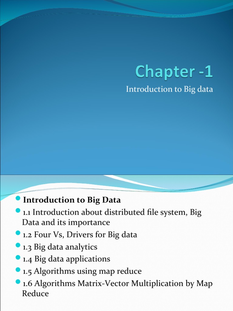 Introduction to Big Data Analytics | PDF | Apache Hadoop | Map Reduce
