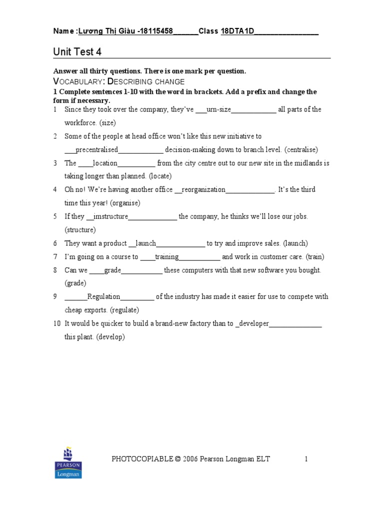 Unit Test 3,4 | PDF | English Language | Onomastics