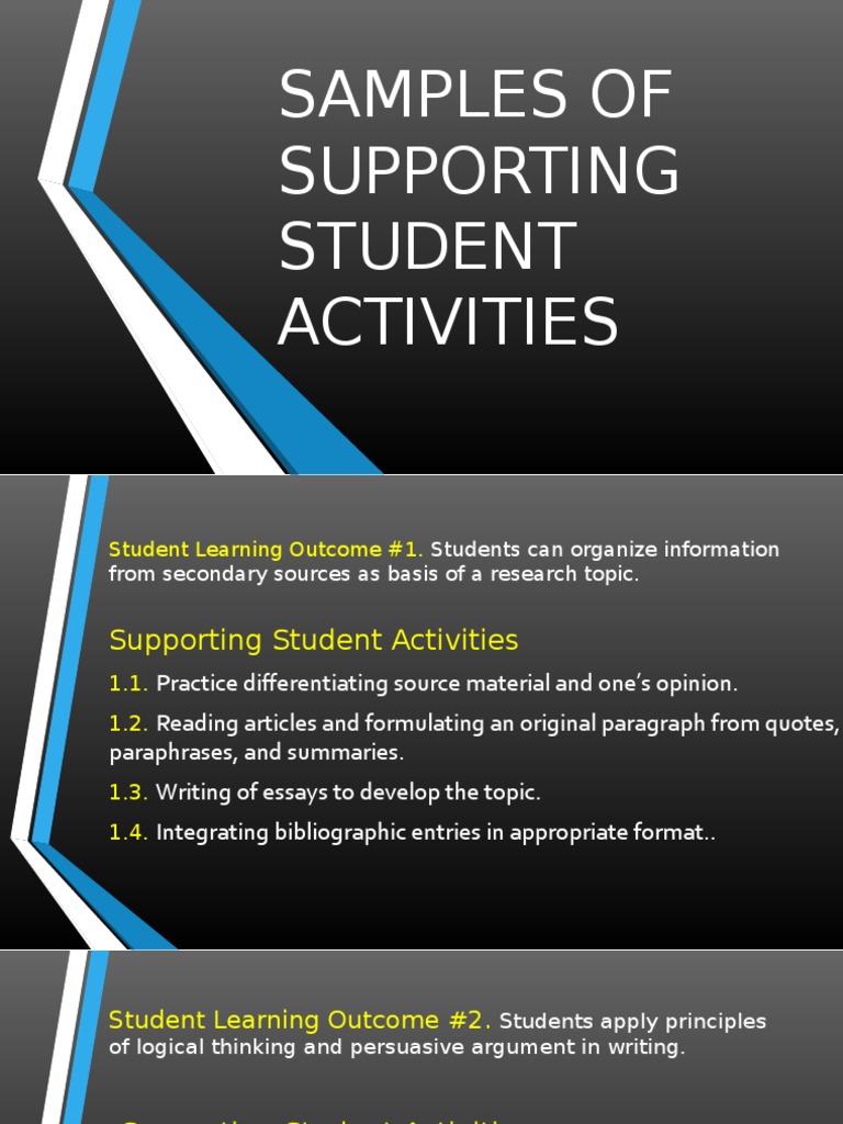 Support Student Learning Outcomes | PDF