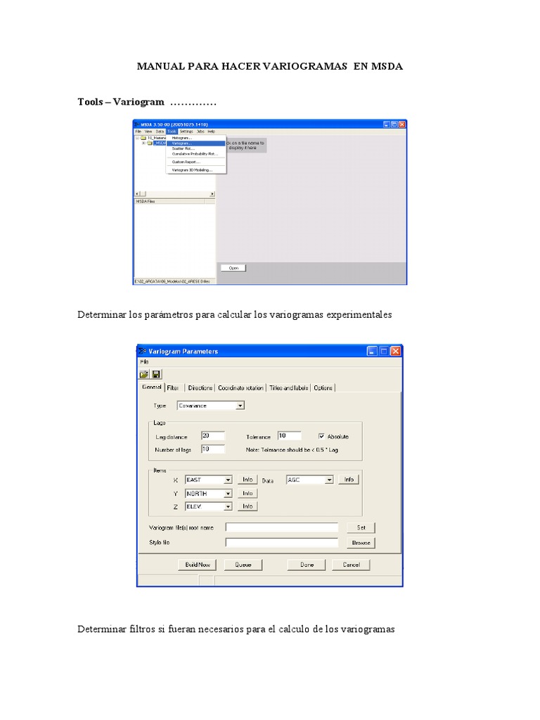 Manual para Variografia en Msda | PDF