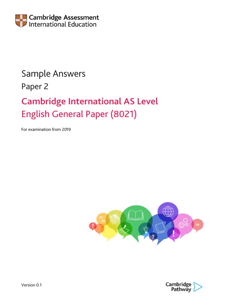 AS Level English General Paper Sample Answers | PDF | Educational ...