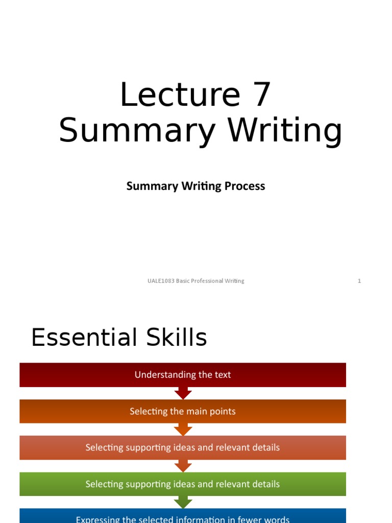 Summary Writing Techniques Guide | PDF | Part Of Speech | Word