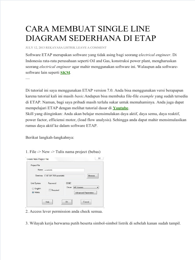 Tutorial Single Line Diagram ETAP | PDF
