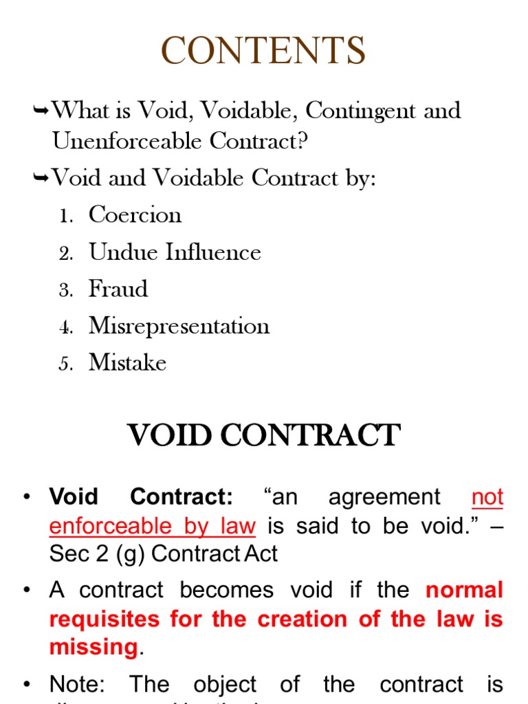 Lecture 3 - Void & Voidable Contract | PDF | Misrepresentation | Social Institutions