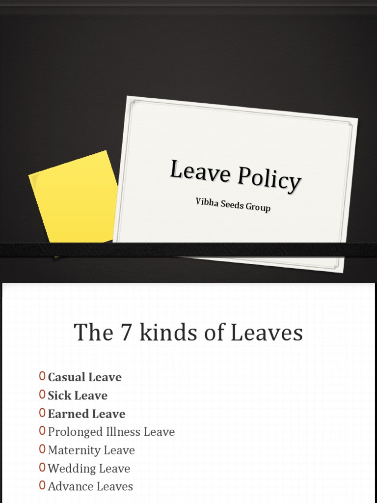Leave Policy Presentation | PDF | Sick Leave | Business