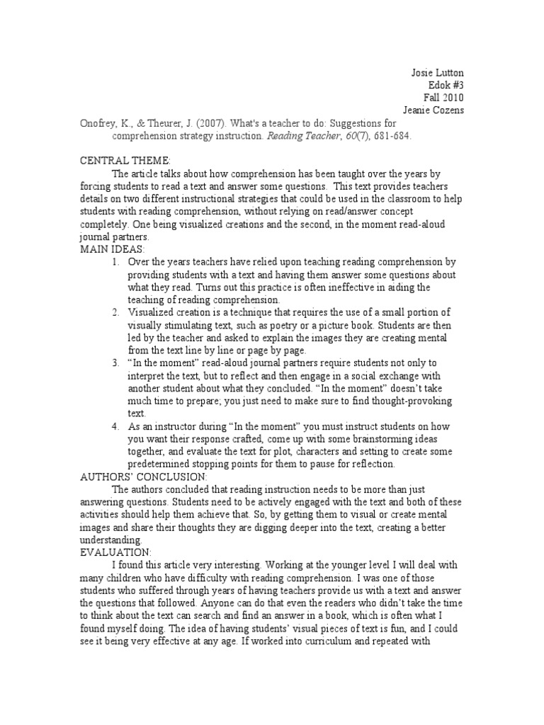 Edok 3 | PDF | Reading Comprehension | Pedagogy