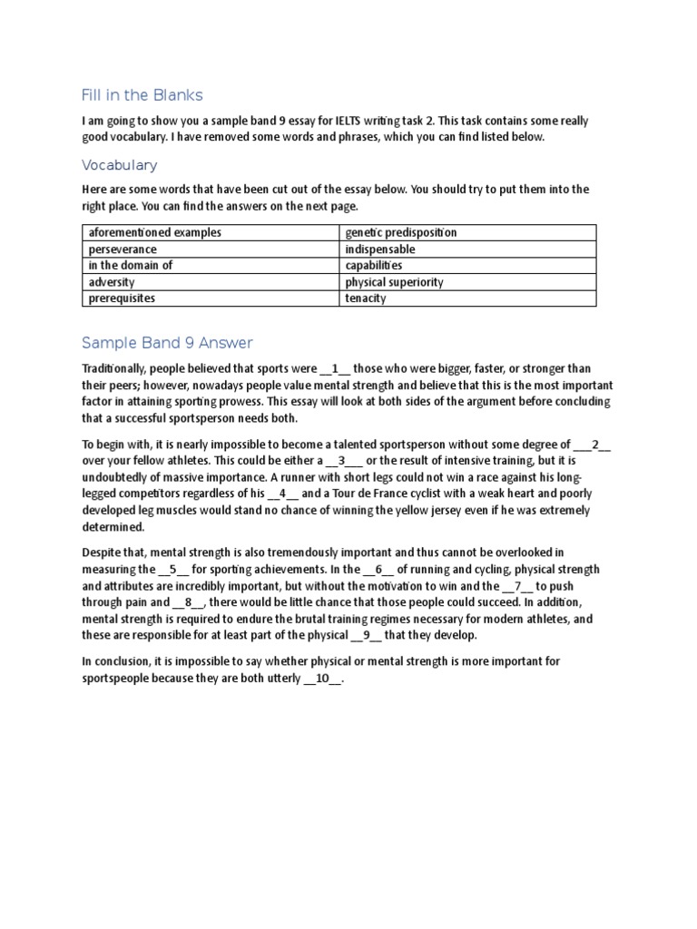 Gap Fill Task 2 | Download Free PDF | Motivation | Motivational