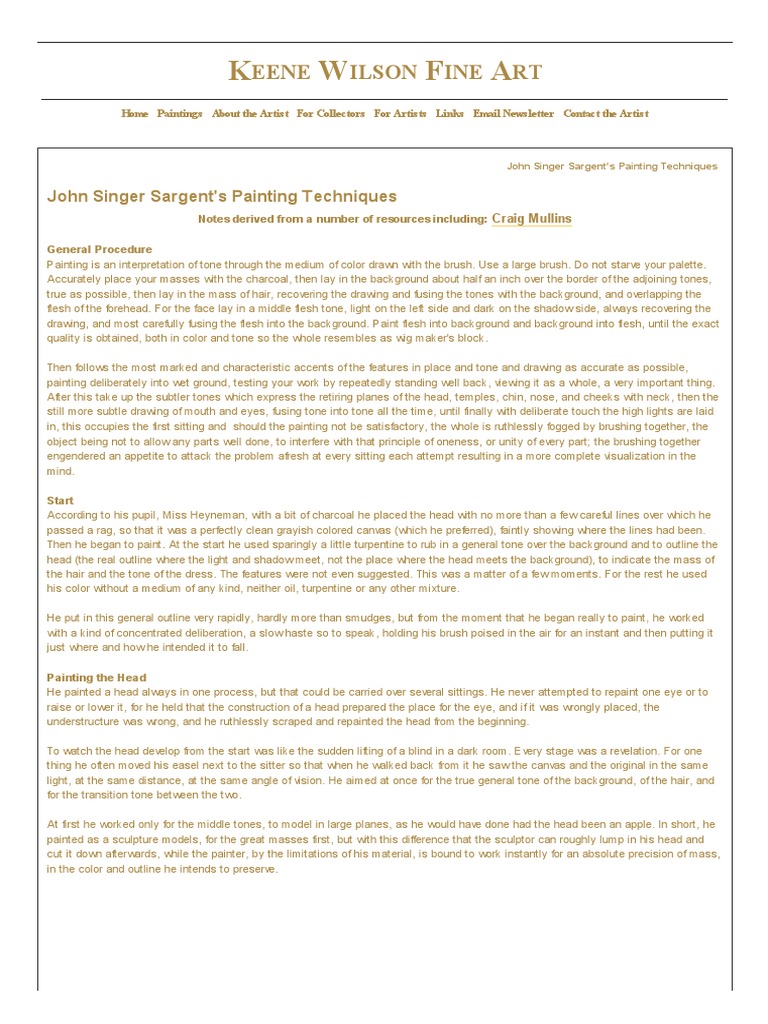 John Singer Sargent's Painting Techniques | PDF | John Singer Sargent ...