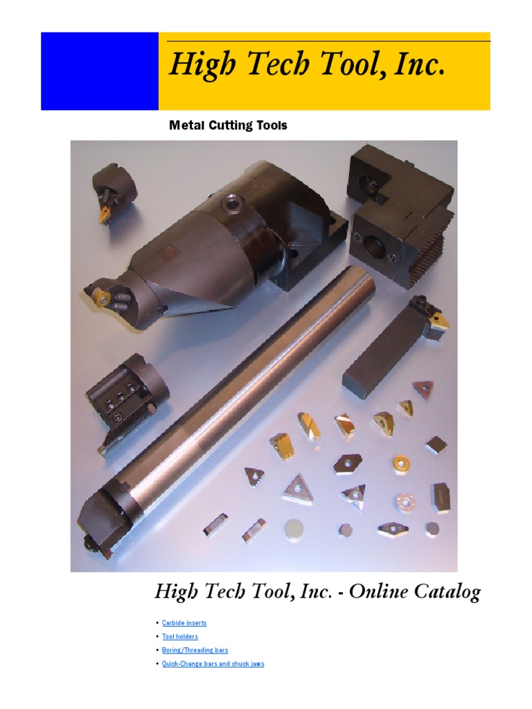 High Tech Tool Product Catalog | PDF | Steel | Machining