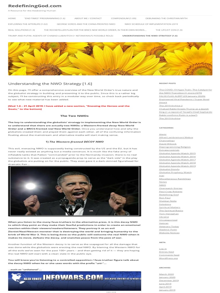 Understanding The Nwo Strategy | PDF | New World Order (Conspiracy ...