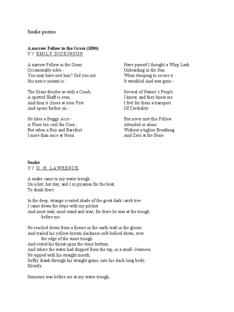 Snake Poems | PDF