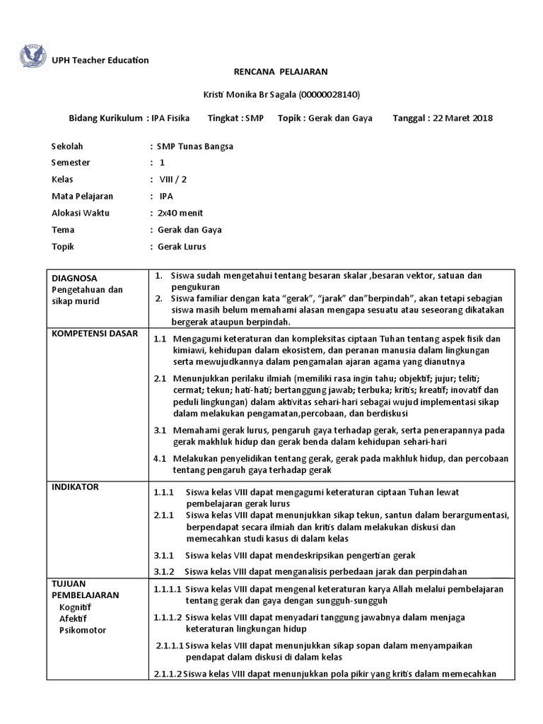 Contoh RPP Microteaching | PDF