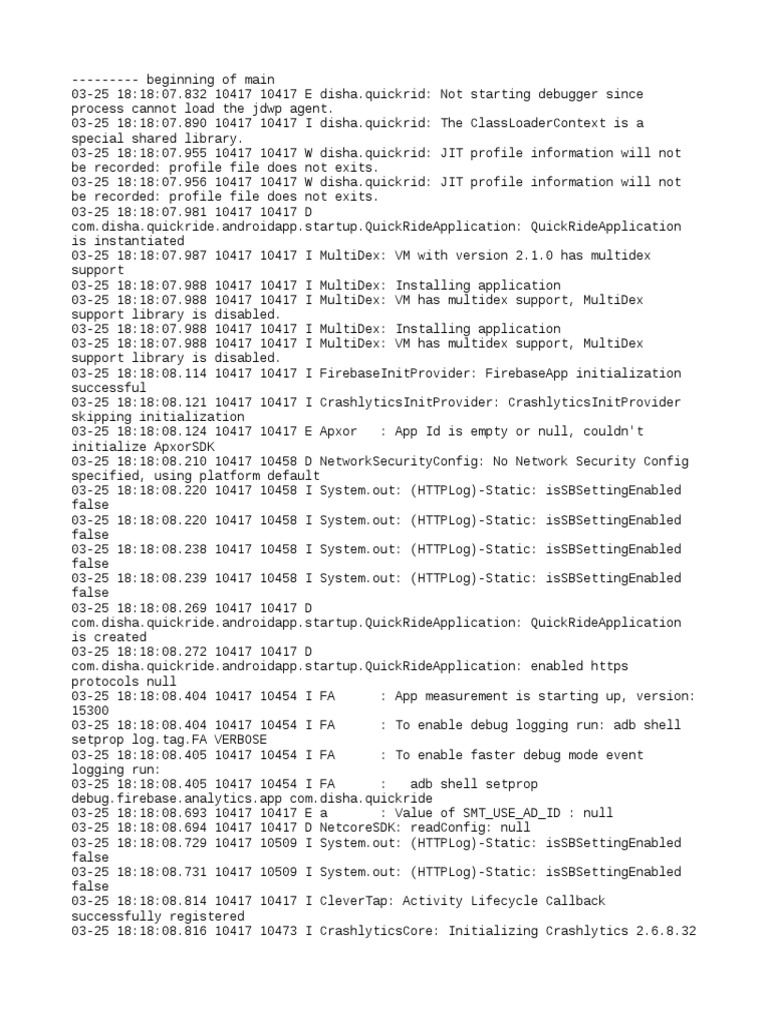QuickRide Logcat | PDF | Library (Computing) | Computing