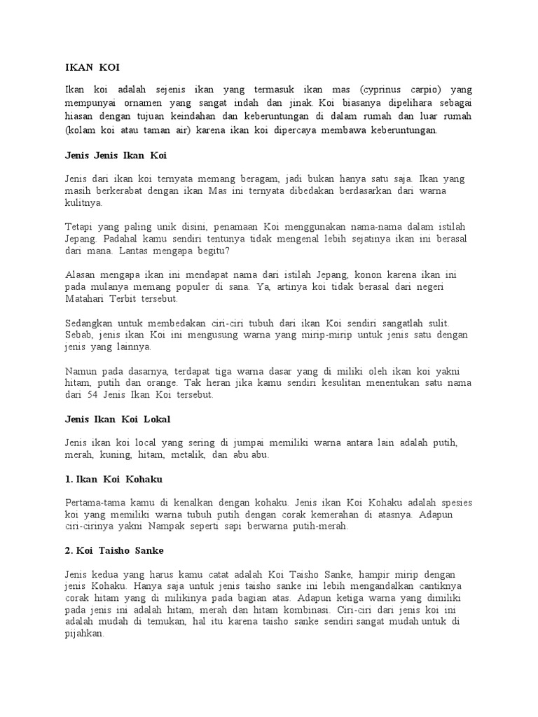 Ikan Koi | PDF