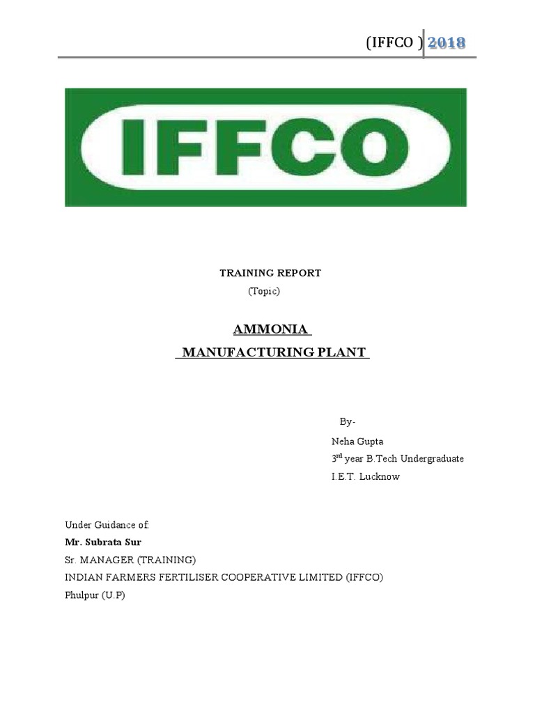 Iffco Report | PDF | Carbon Dioxide | Ammonia