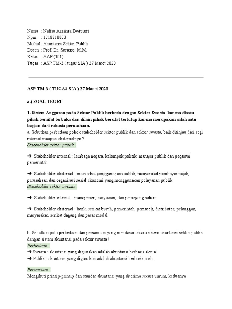 TUGAS ASP TM-3 SIA Nafisa PDF | PDF | Komputer