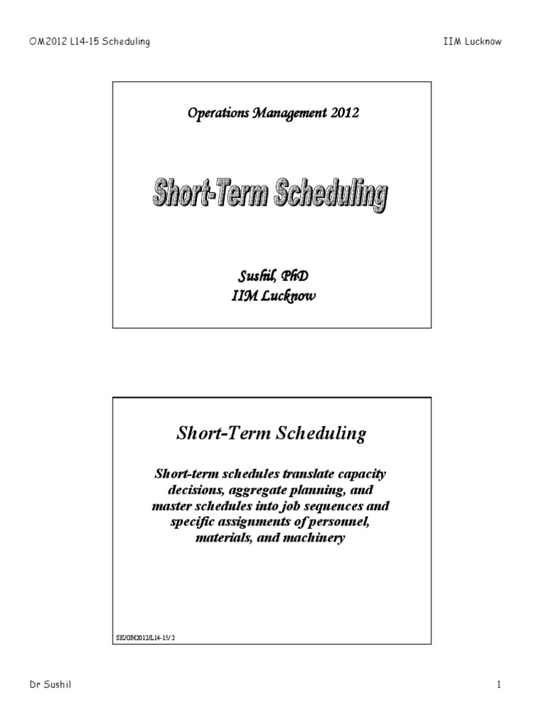 Short Term Scheduling | Download Free PDF | Scheduling (Computing ...