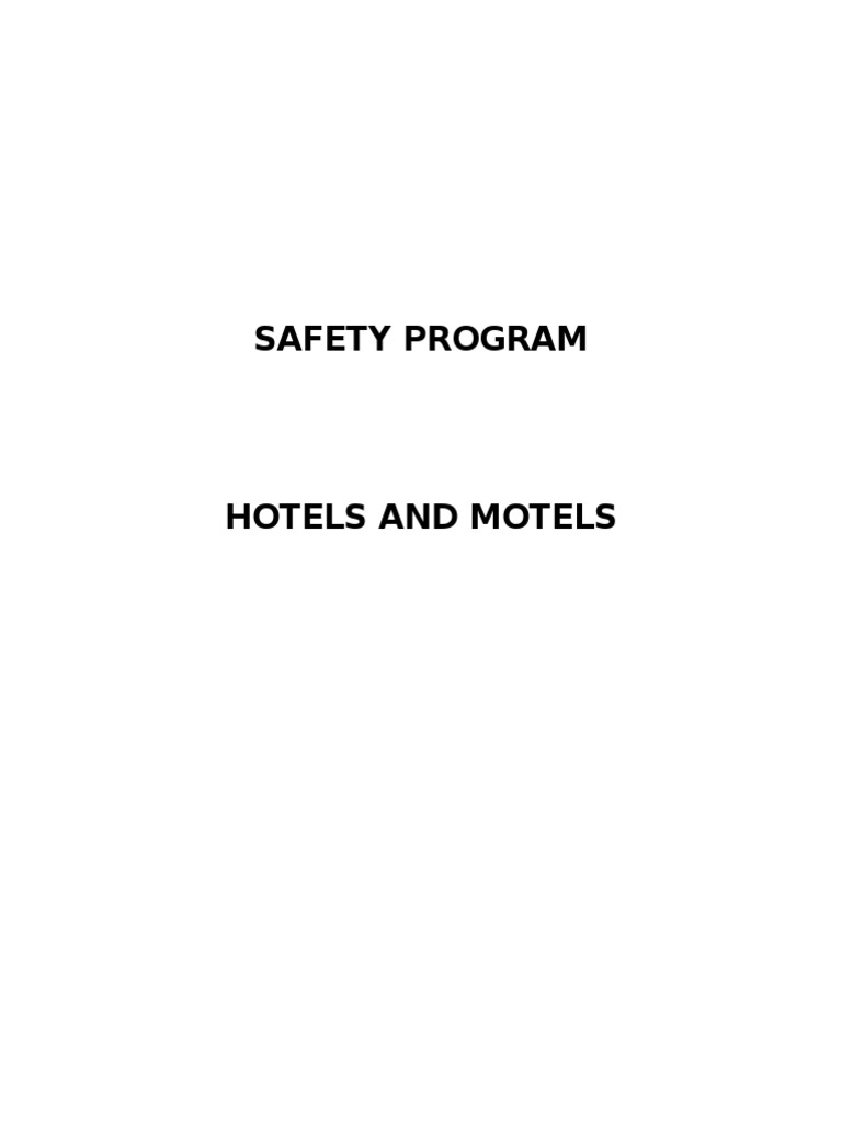 Hotel Safety Manual | PDF | Occupational Safety And Health | Safety