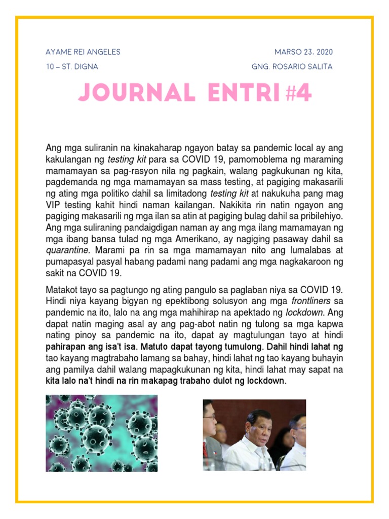 Dyornal Entri #4 - Angeles | PDF