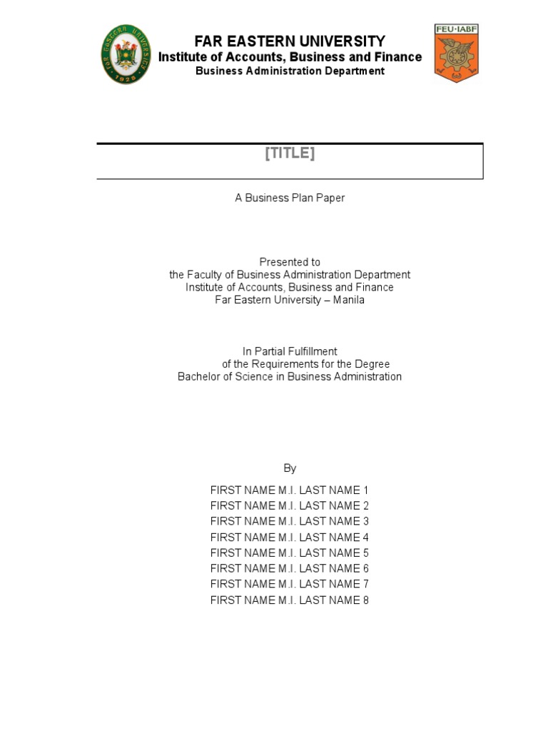 FEU IABF BUSPLAN2 Template | PDF | Net Present Value | Internal Rate Of ...