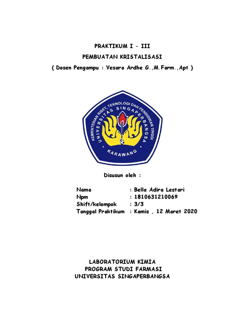 Laprak I-III Sintesis Obat - Bella Adira Lestari - 0069 | PDF