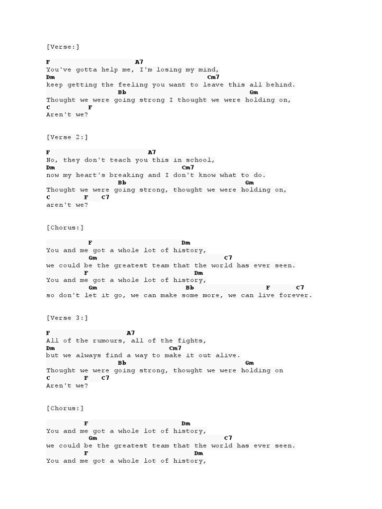 (GUITAR TAB) One Direction - History | Download Free PDF | Song ...